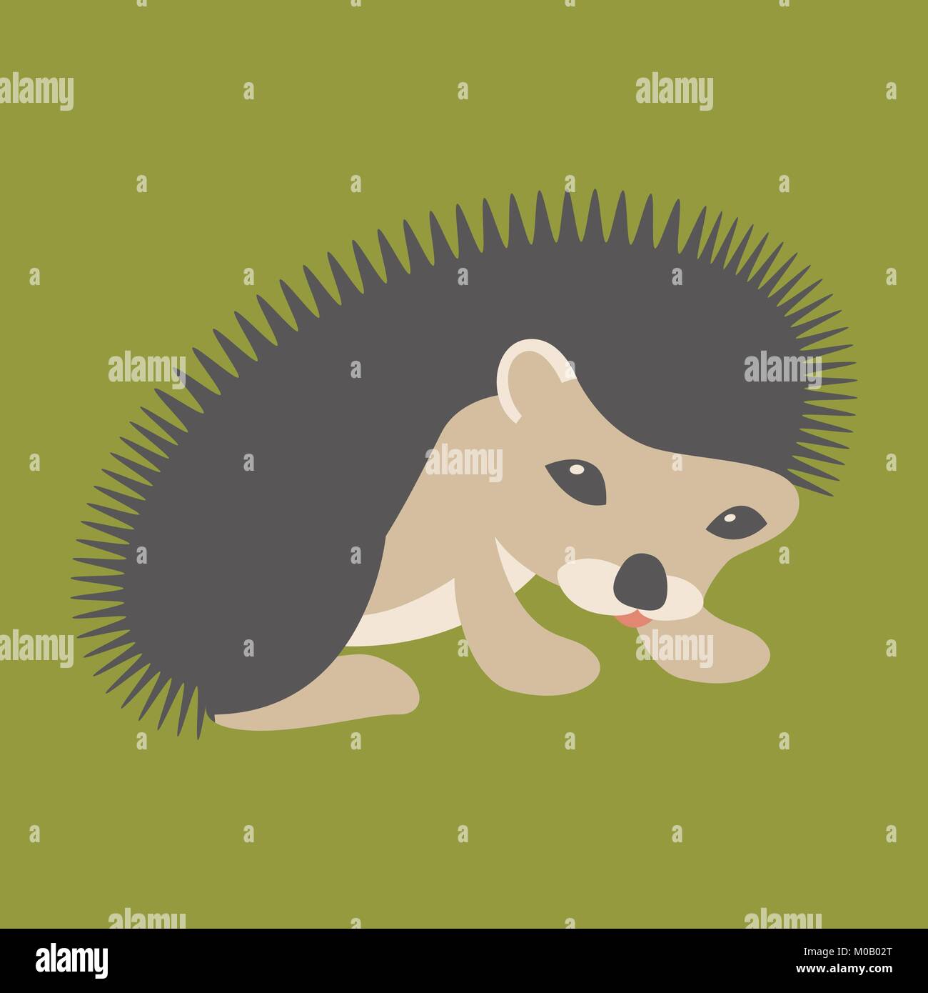 small hedgehog illustration flat style profile side Stock Vector Image ...