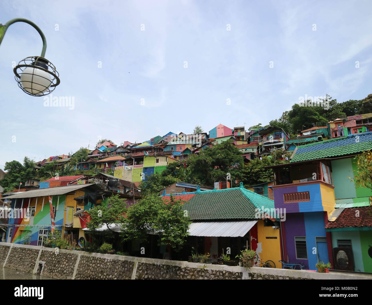 The colourful or 'rainbow' village (Kampung Pelangi) in Semarang ...