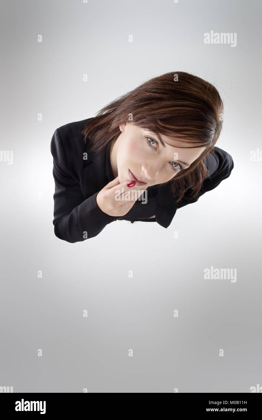 Woman from above looking up high angle hi-res stock photography and ...