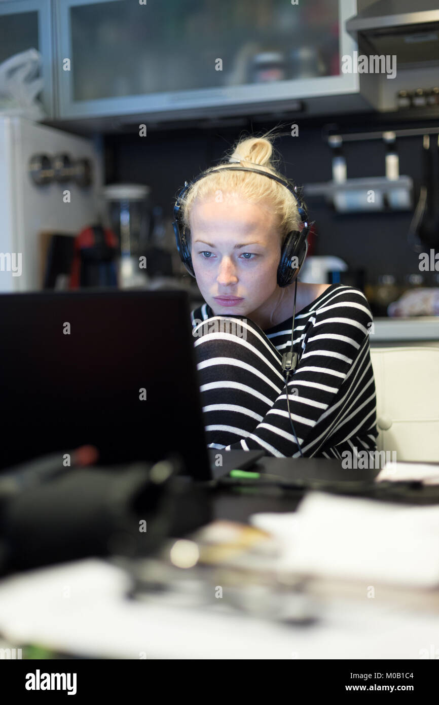 Working remotely late night hi-res stock photography and images - Alamy