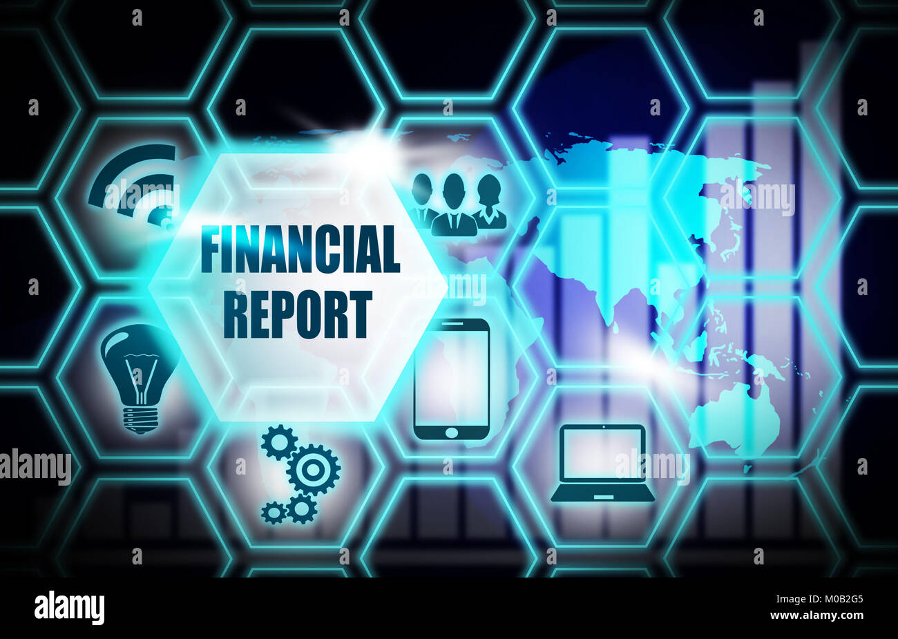 Financial Report concept model Stock Photo - Alamy