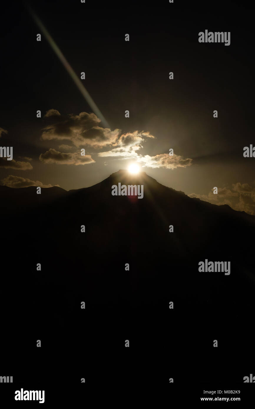 beautiful sunrise over mountain Stock Photo - Alamy