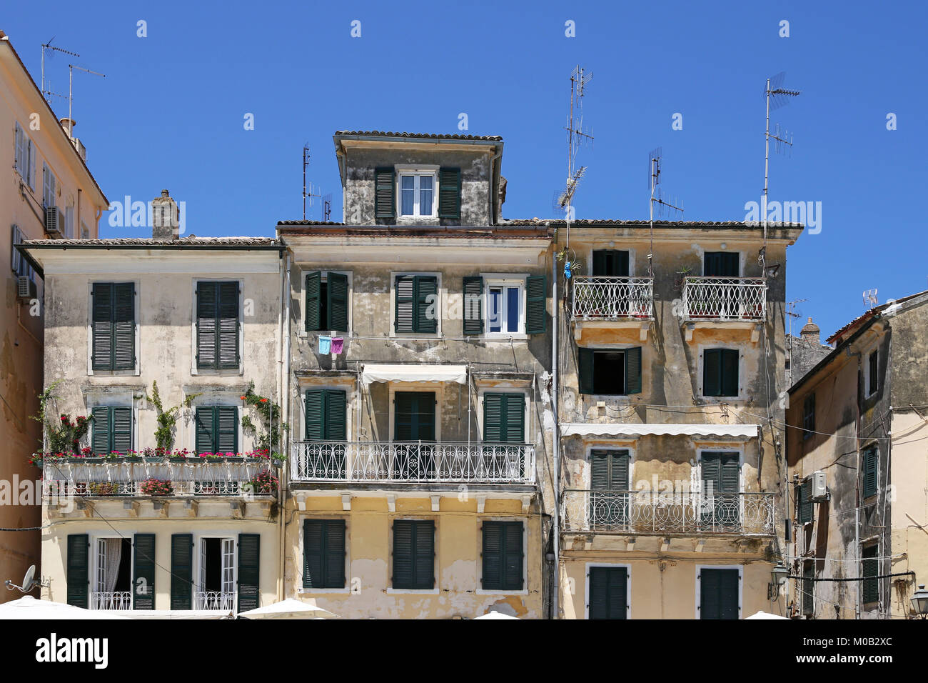 old buildings Corfu town Greece Stock Photo - Alamy