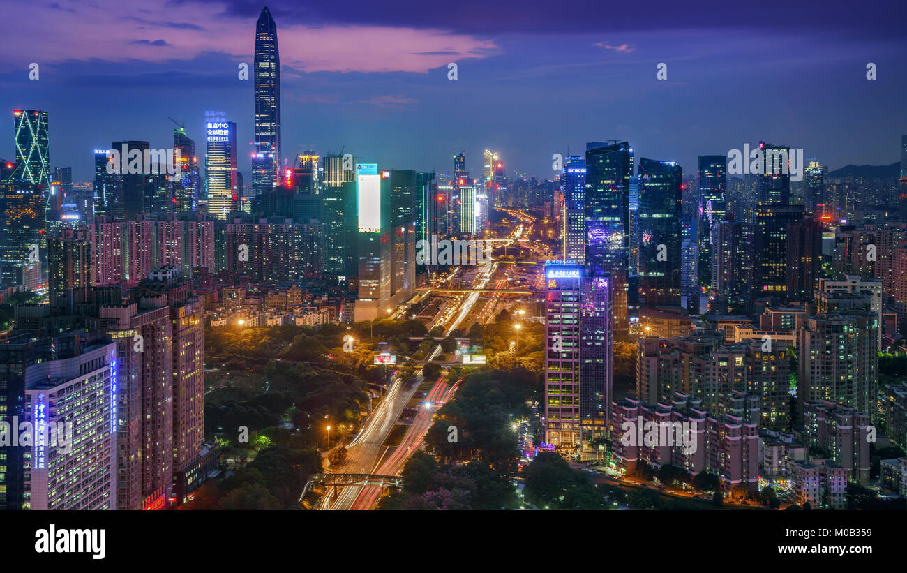 Panoramic view on cityscape Shenzhen, China Stock Photo - Alamy