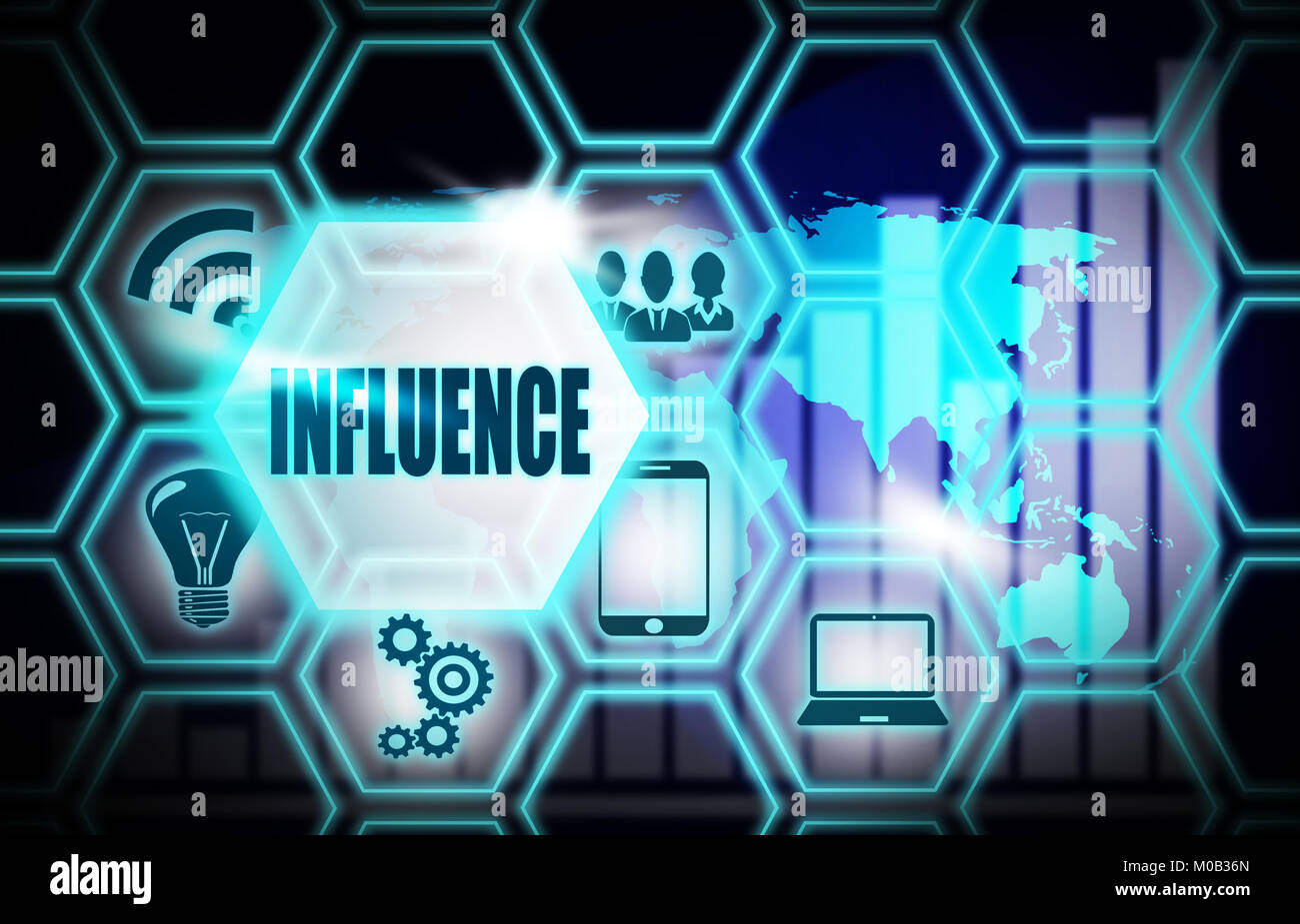 Influence concept model Stock Photo - Alamy