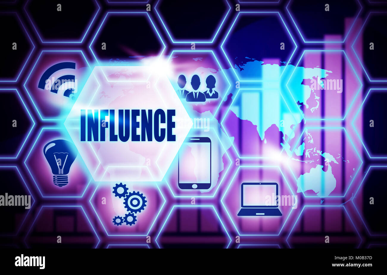 Influence concept model Stock Photo - Alamy