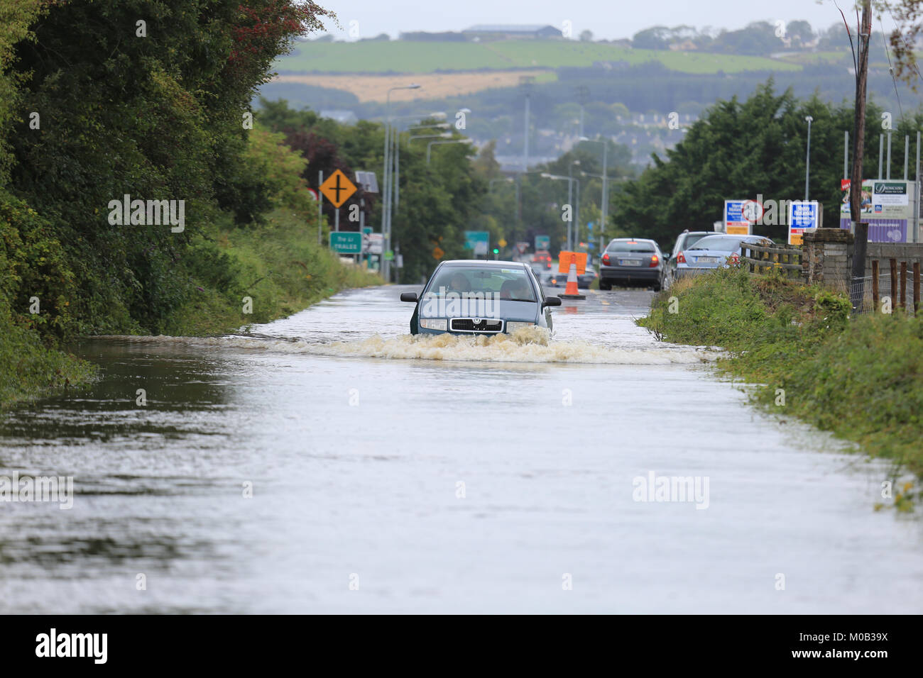 road flooding in severe irish weather, wild atlantic way, county kerry ...