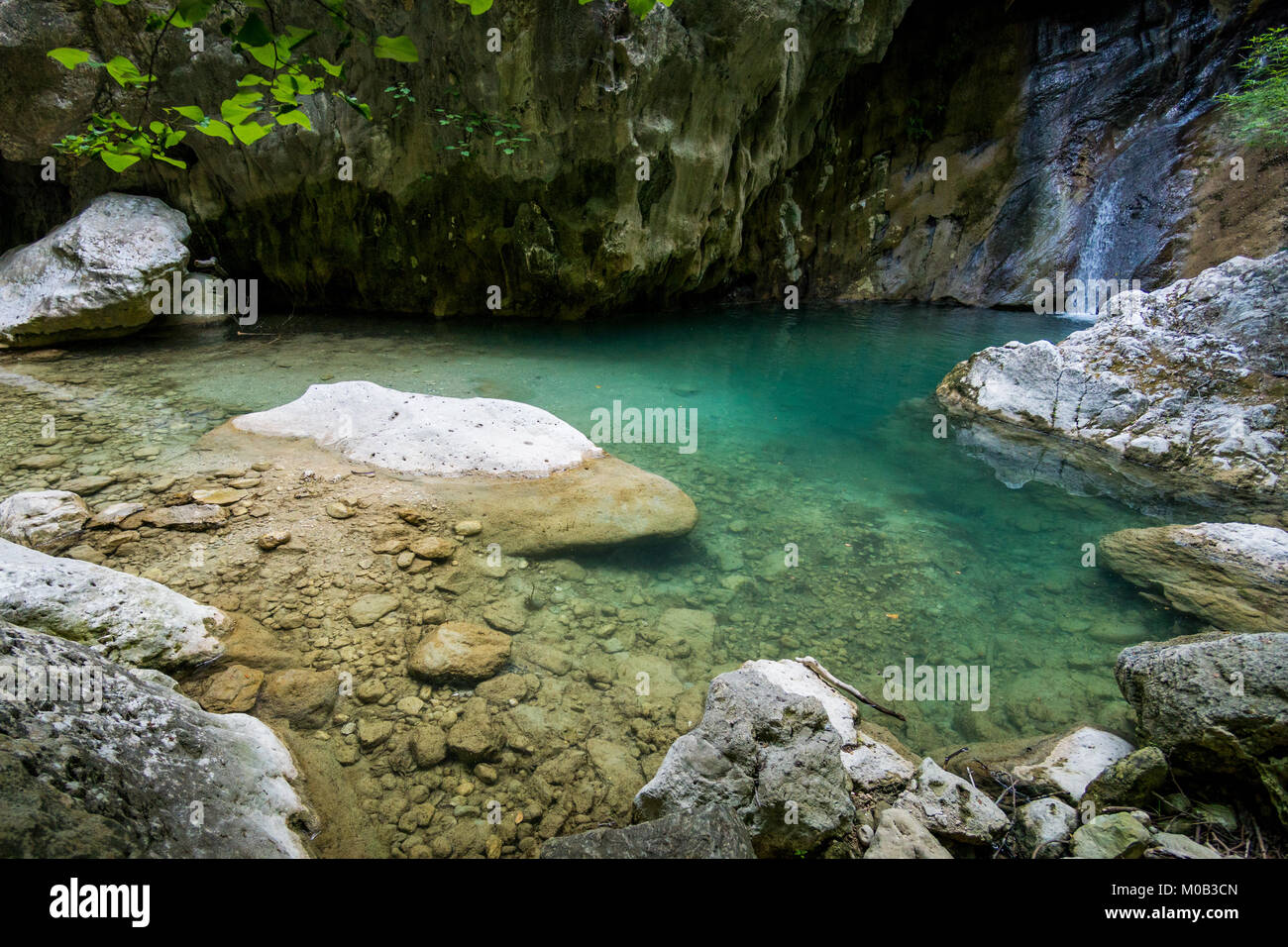 Nydri waterfall Dimosari on Lefkada island Stock Photo - Alamy