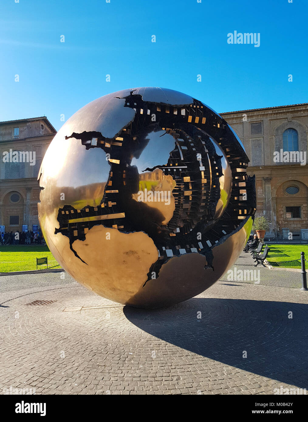 Vatican pine court golden ball landmark architecture Stock Photo - Alamy