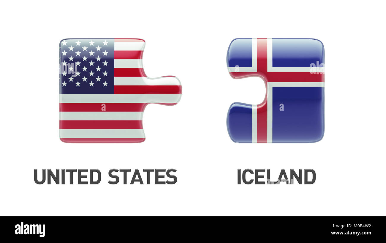 Iceland United States High Resolution Puzzle Concept Stock Photo - Alamy