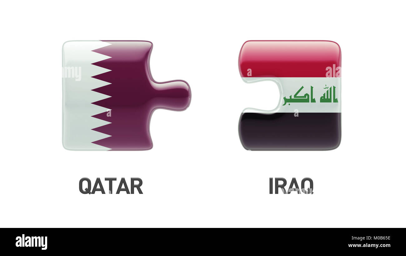 Qatar Iraq High Resolution Puzzle Concept Stock Photo - Alamy