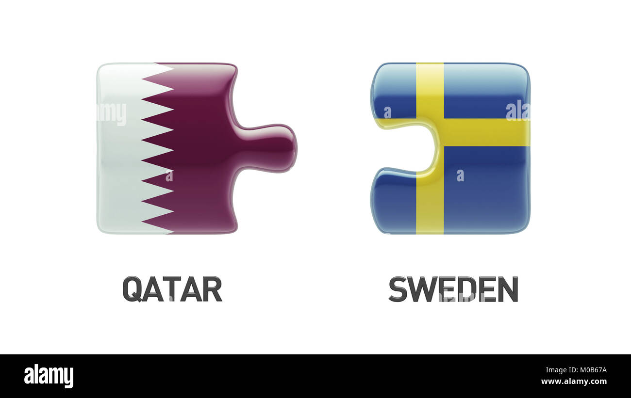 Qatar Sweden High Resolution Puzzle Concept Stock Photo - Alamy