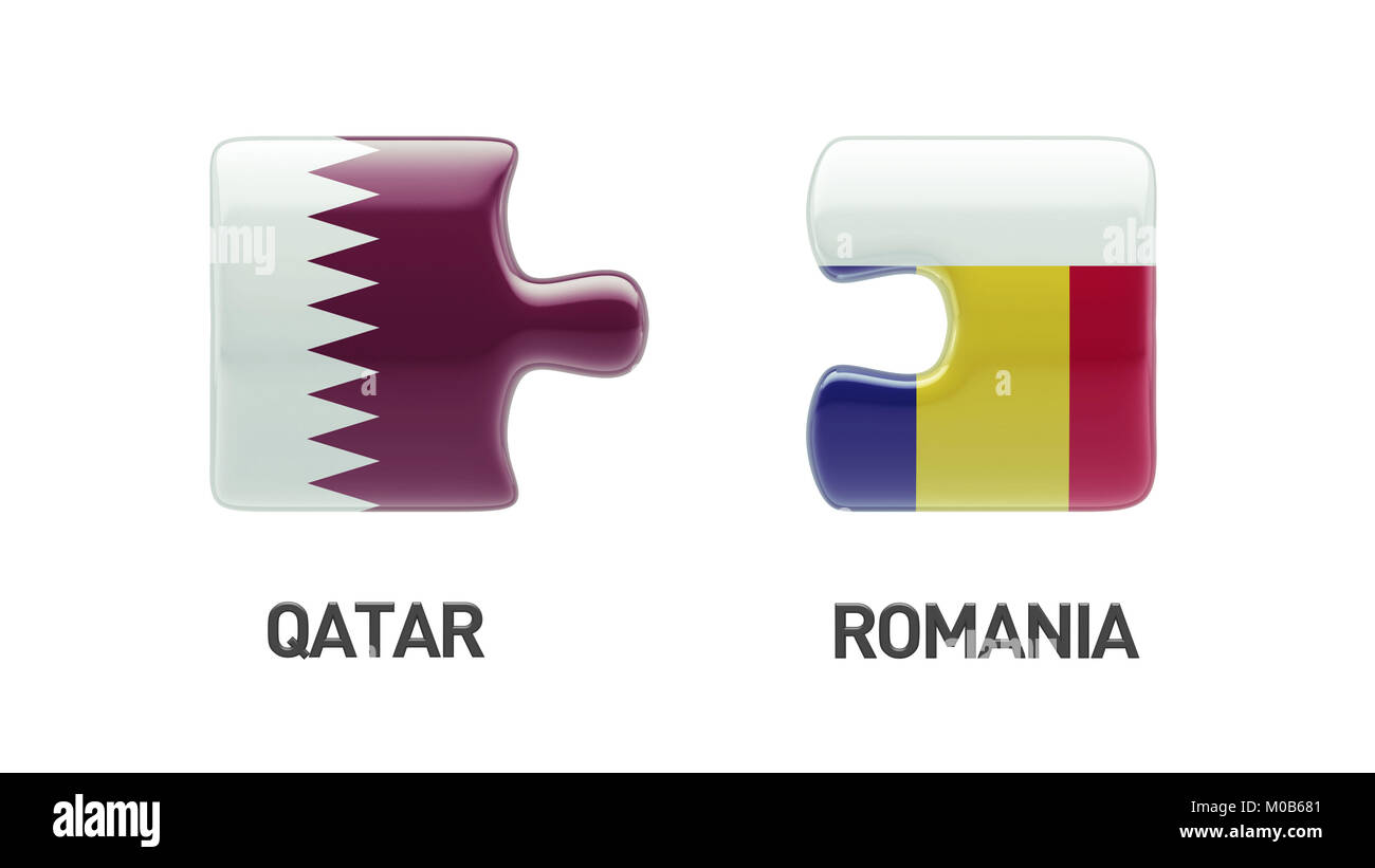 Romania Qatar High Resolution Puzzle Concept Stock Photo - Alamy