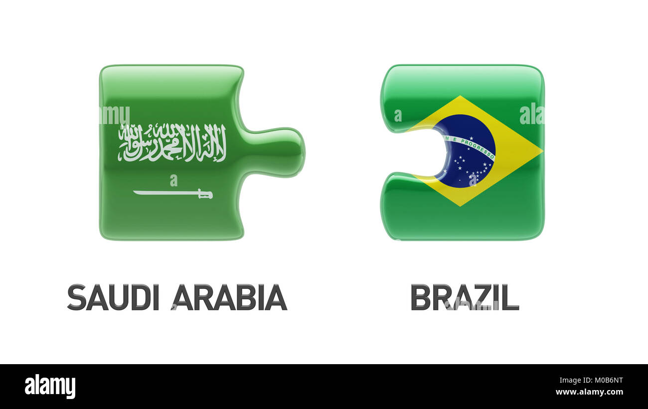 Saudi Arabia Brazil High Resolution Puzzle Concept Stock Photo - Alamy