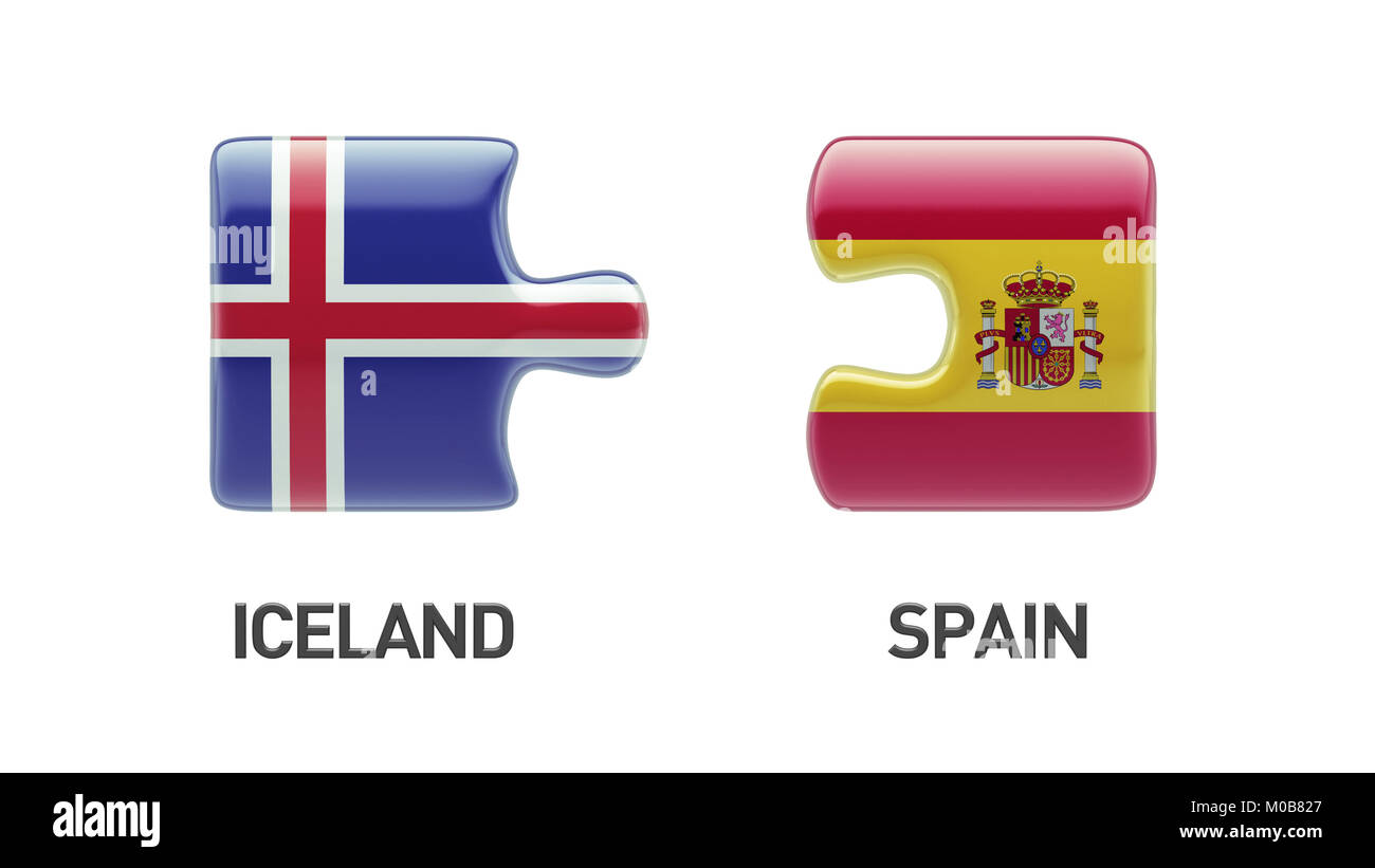 Iceland Spain High Resolution Puzzle Concept Stock Photo - Alamy