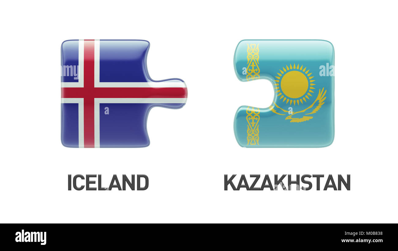 Iceland Kazakhstan High Resolution Puzzle Concept Stock Photo - Alamy