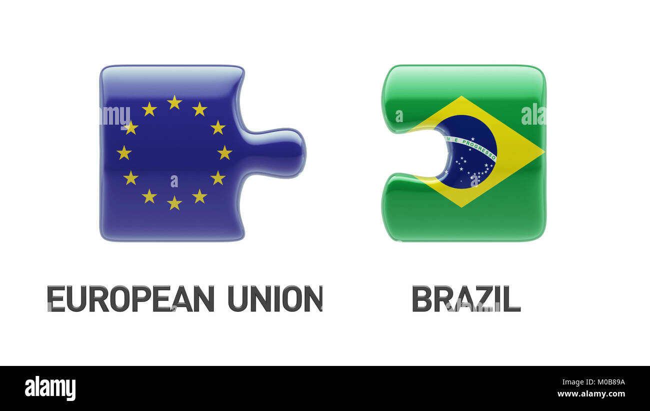 European Union Brazil High Resolution Puzzle Concept Stock Photo - Alamy
