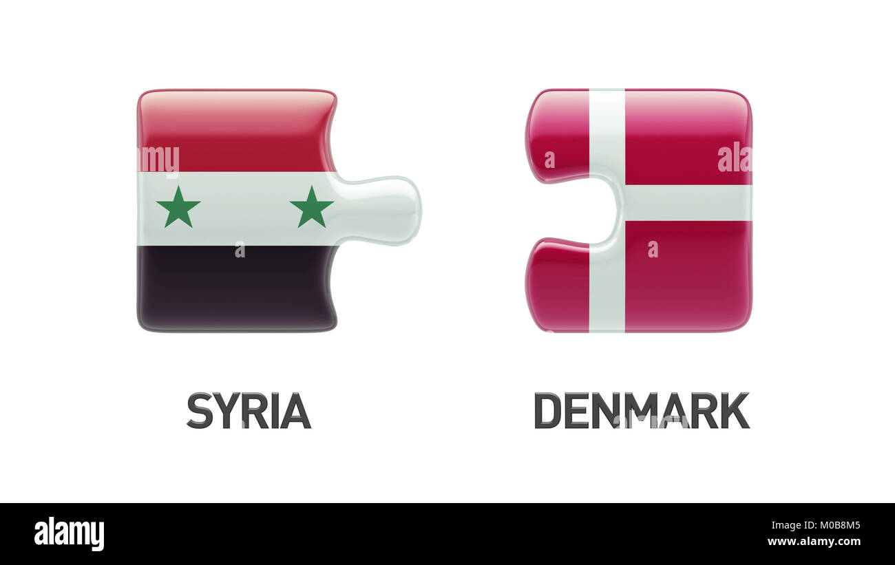 Syria Denmark High Resolution Puzzle Concept Stock Photo - Alamy