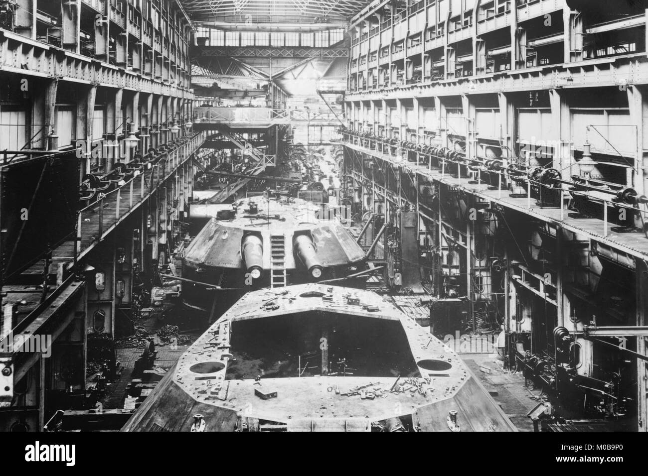 Battleship Turrets produced at Armstrong Works in England Stock Photo ...