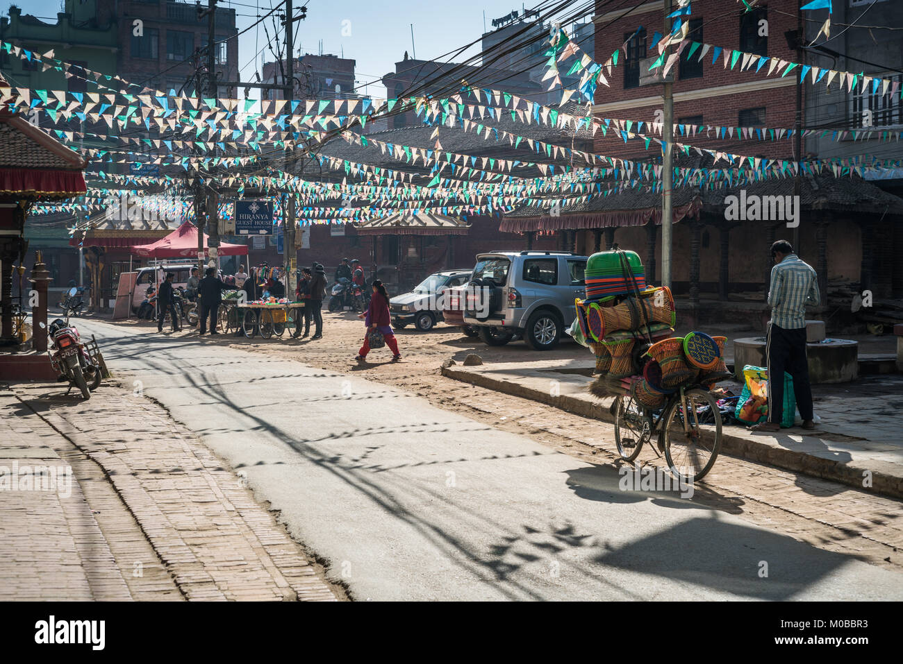 Street scene in Patan, Nepal, Asia Stock Photo - Alamy