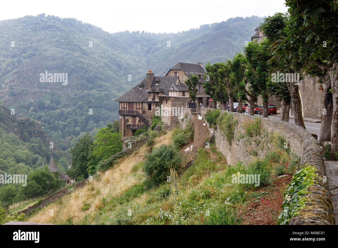 The Road out of Conques, Lot Valley, France Stock Photo - Alamy