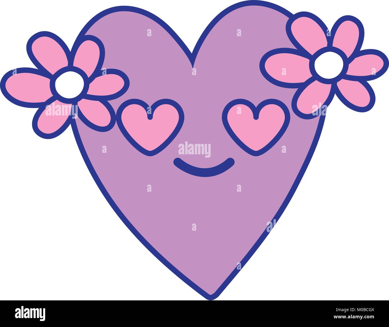 Cartoon Hearts And Flowers