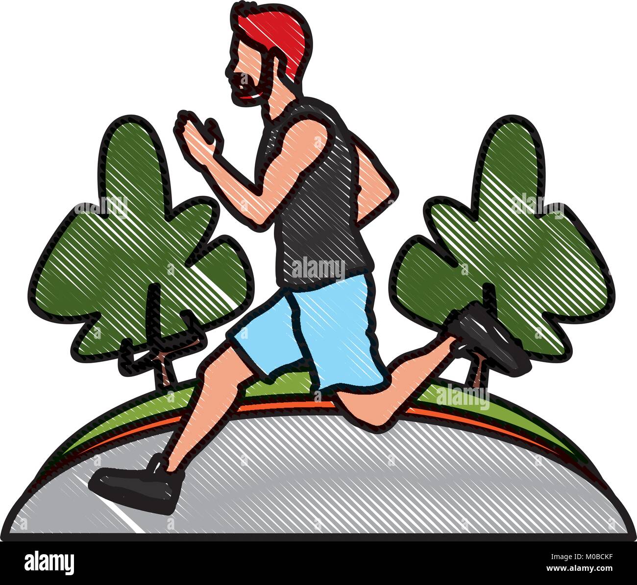 Man running at park Stock Vector Image & Art - Alamy
