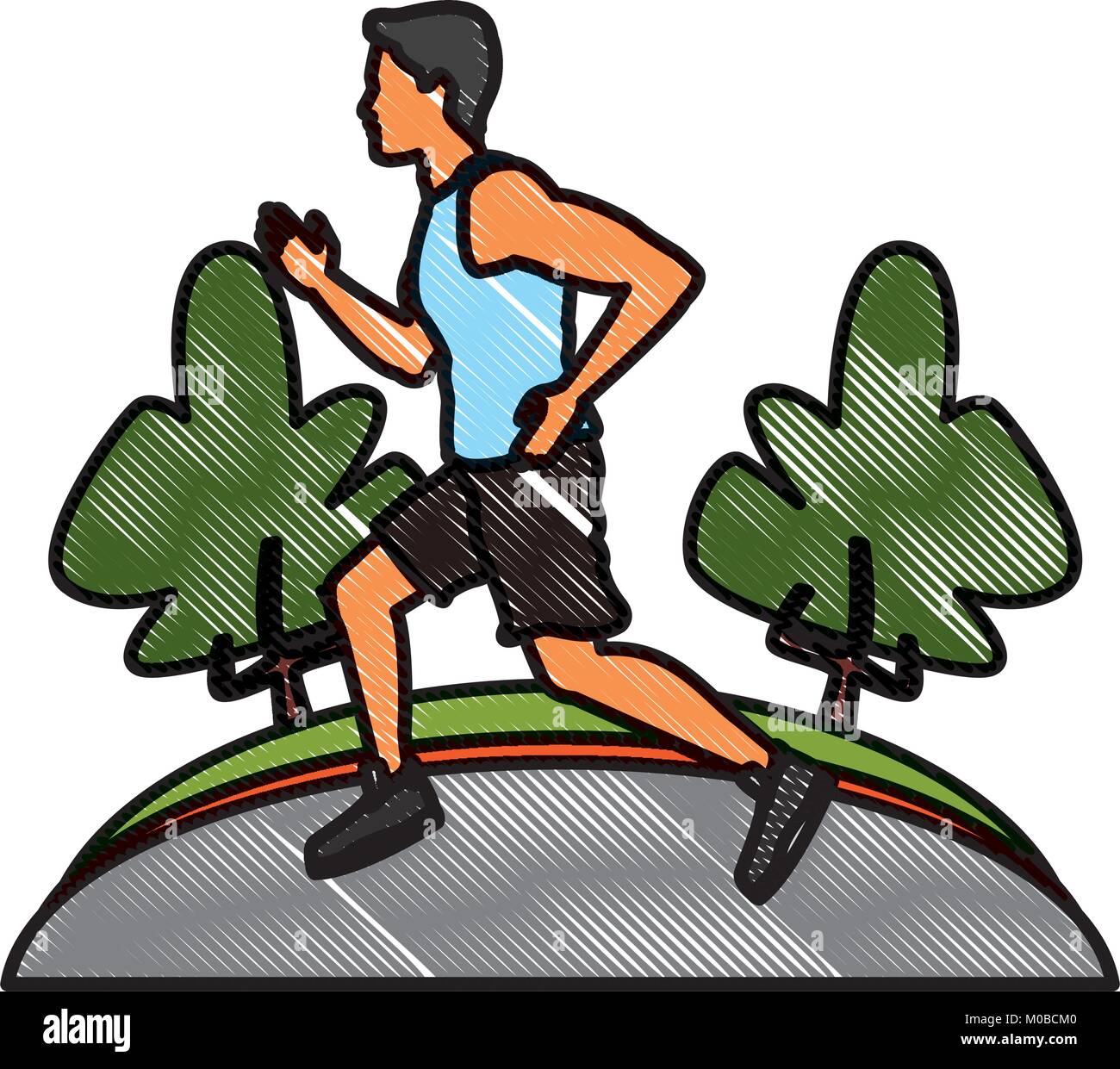 Man running at park Stock Vector Image & Art - Alamy
