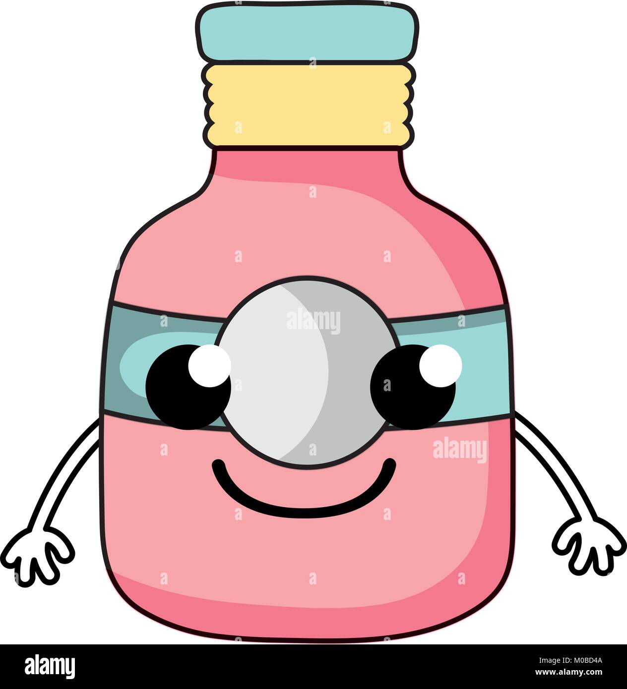smile mason glass kawaii with sticker and arms Stock Vector Image & Art ...