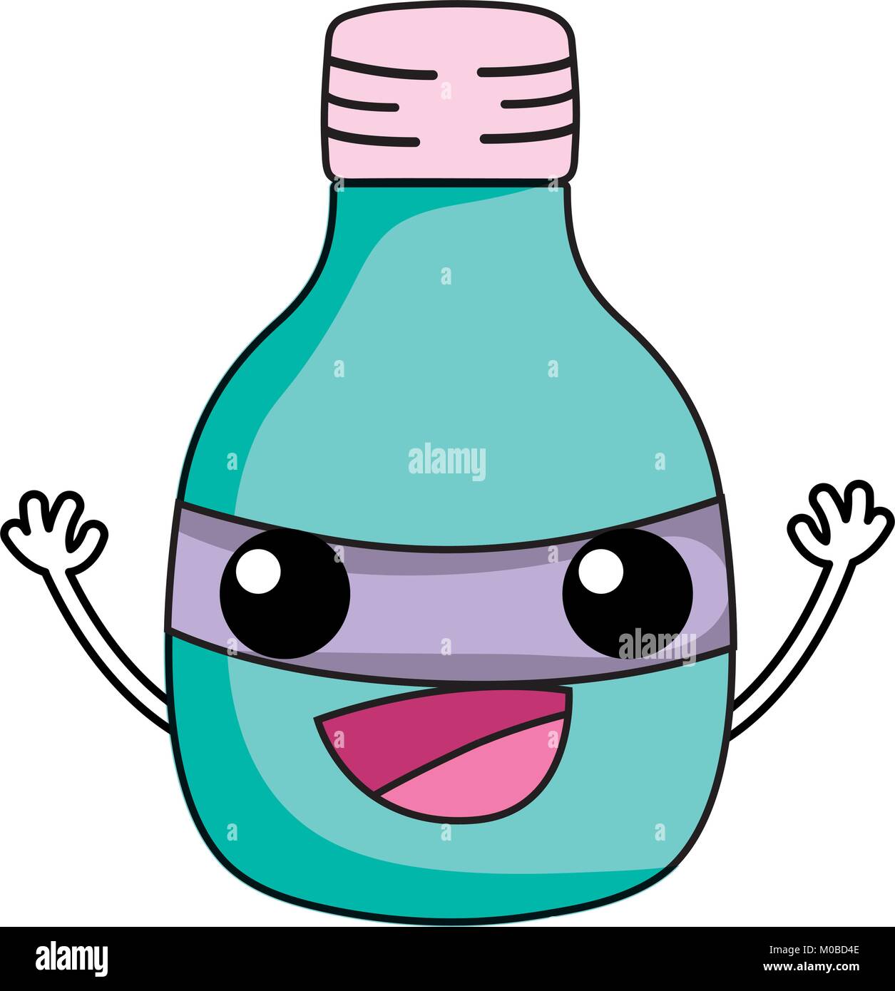 happy mason glass kawaii with arms Stock Vector Image & Art - Alamy