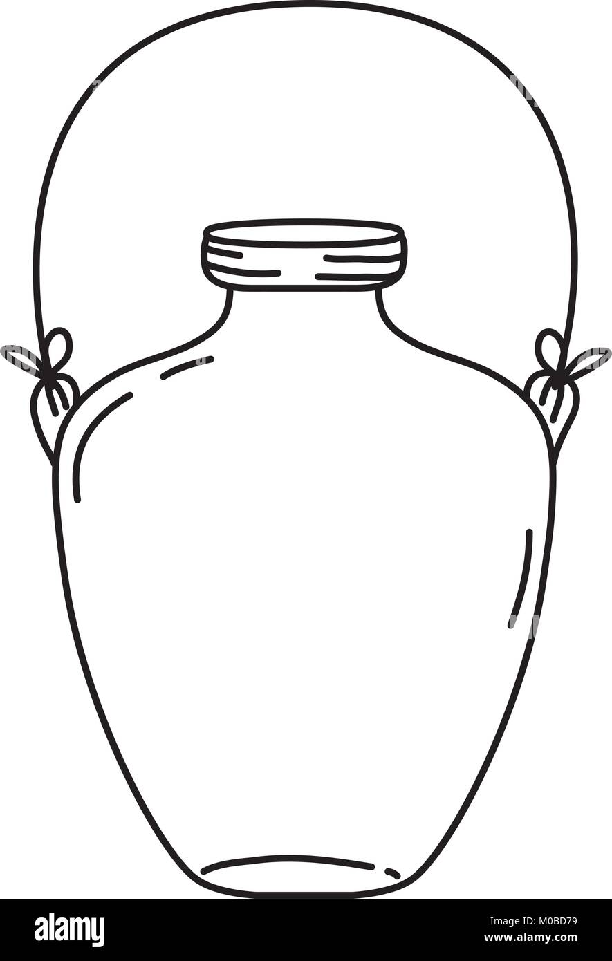 line middle mason jar with wire handle design Stock Vector Image & Art ...
