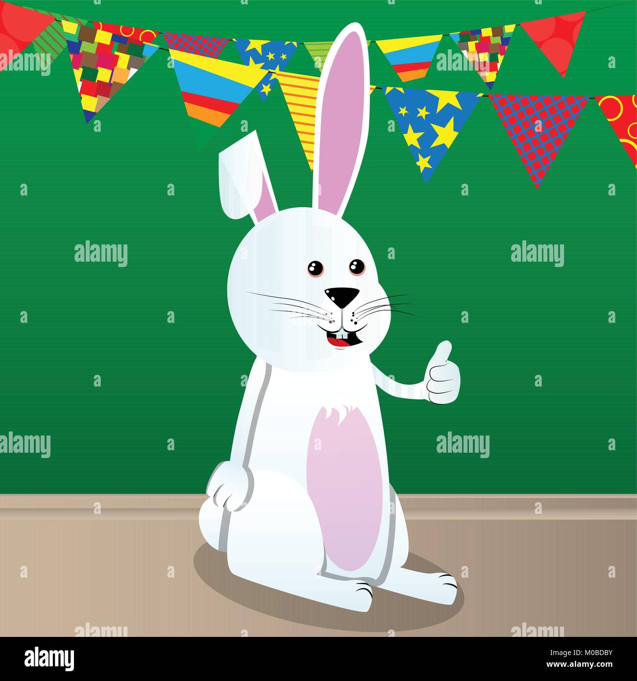 Easter bunny giving you thumbs up. Vector cartoon character ...