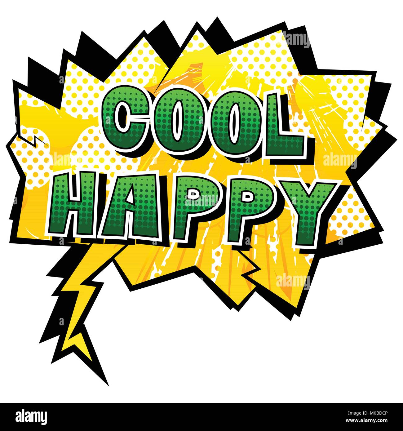 Cool Happy - Comic book style word on abstract background Stock Vector ...