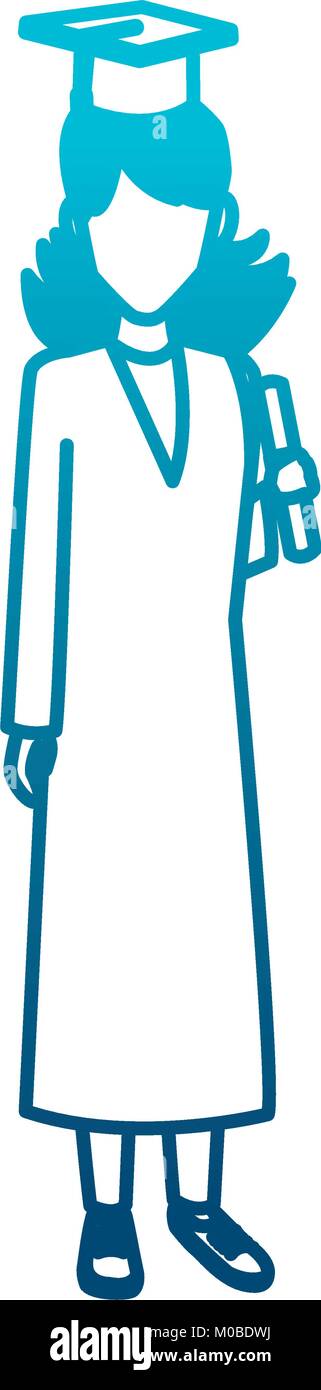 Student woman with graduation gown Stock Vector Image & Art - Alamy