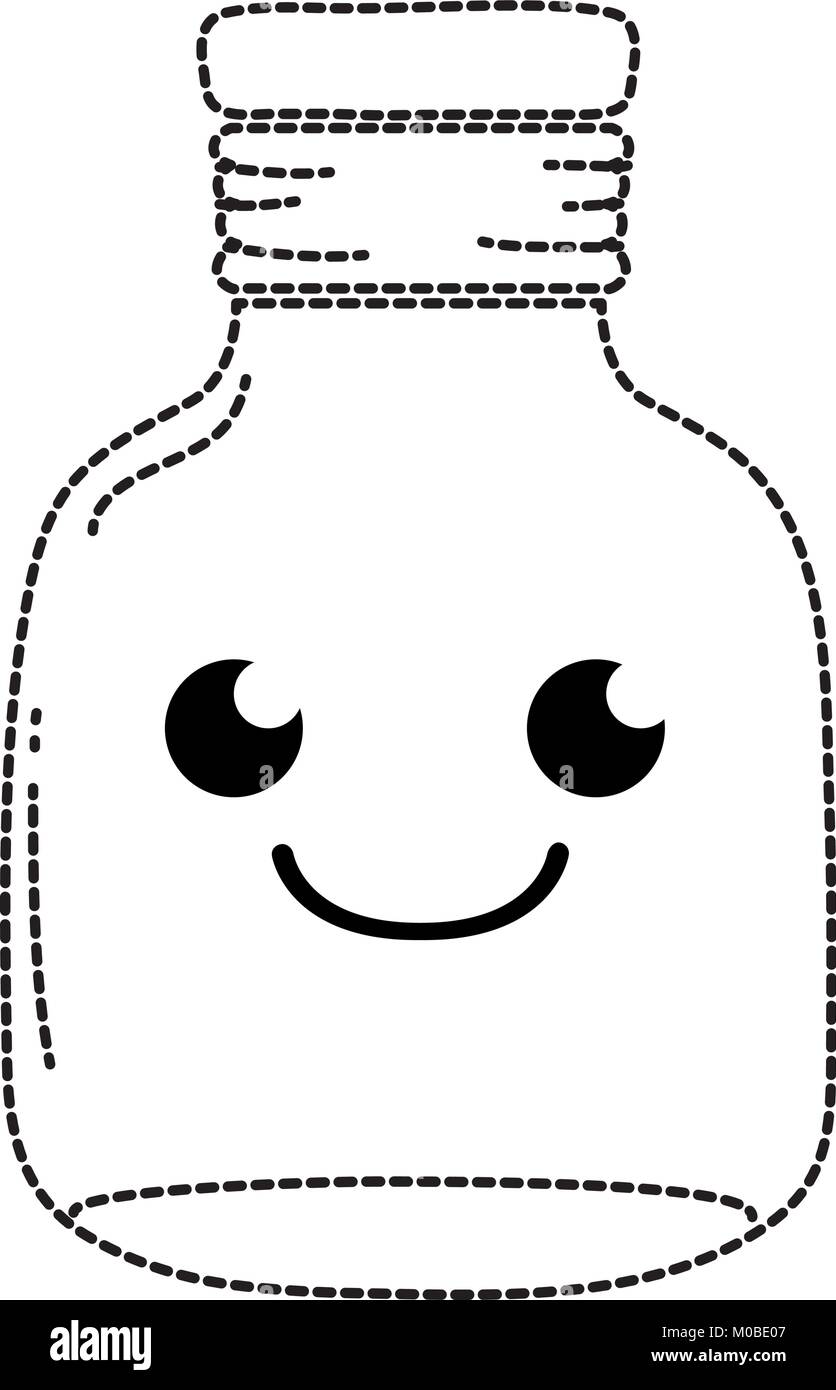 dotted shape smile mason glass kawaii cartoon Stock Vector Image & Art ...