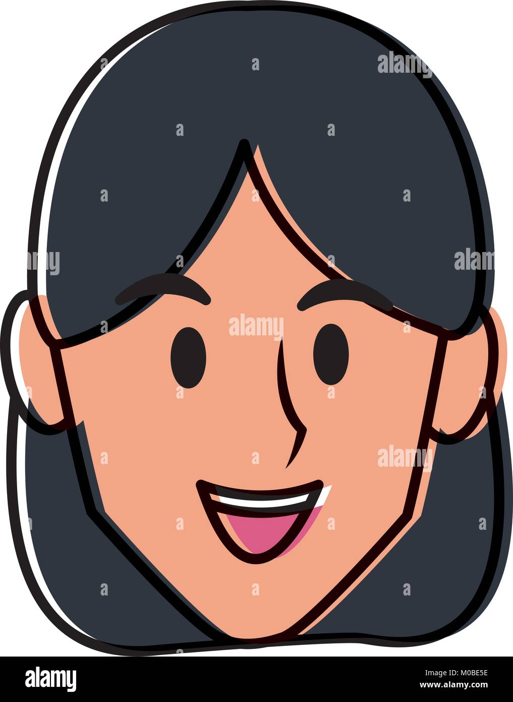 Woman face smiling cartoon Stock Vector Image & Art - Alamy
