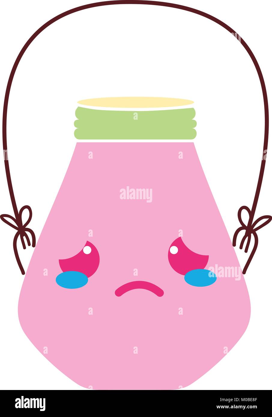 colorful crying mason jar kawaii with wire handle Stock Vector Image ...