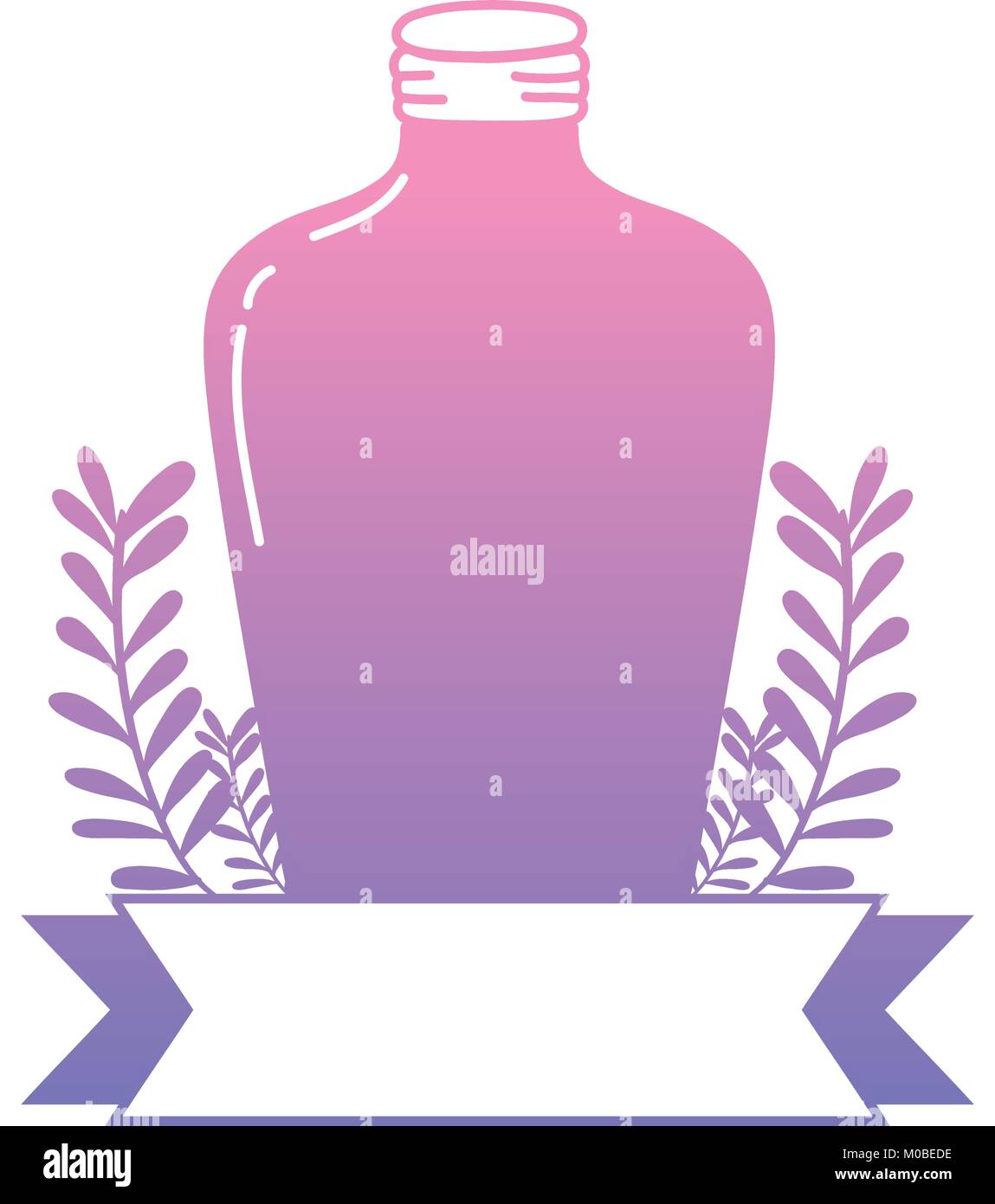 color silhouette long mason jar with branches and ribbon Stock Vector ...