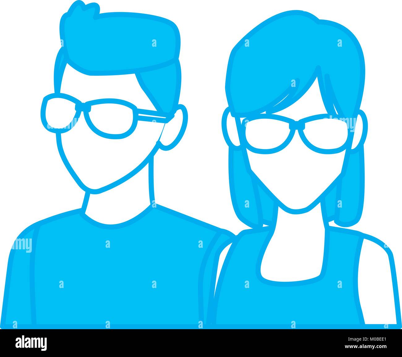 Young couple avatar Stock Vector Image & Art - Alamy