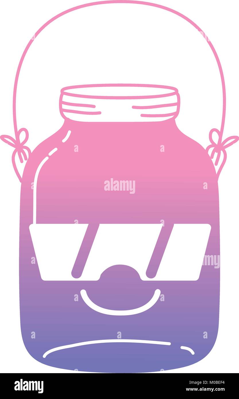 color silhouette happy mason glass kawaii with wire handle and ...