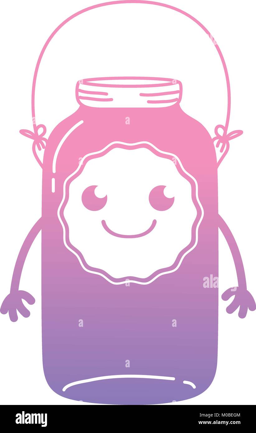 color silhouette smile mason glass kawaii with arms and wire handle ...