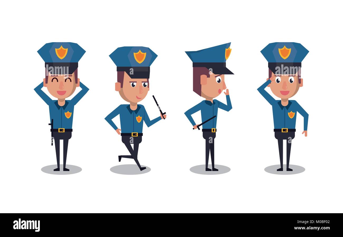 Police officer icons cartoon Stock Vector Image & Art - Alamy