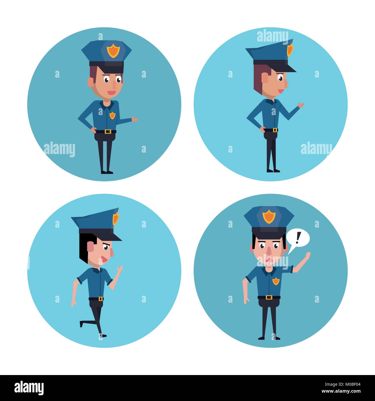 Police officer icons cartoon Stock Vector Image & Art - Alamy