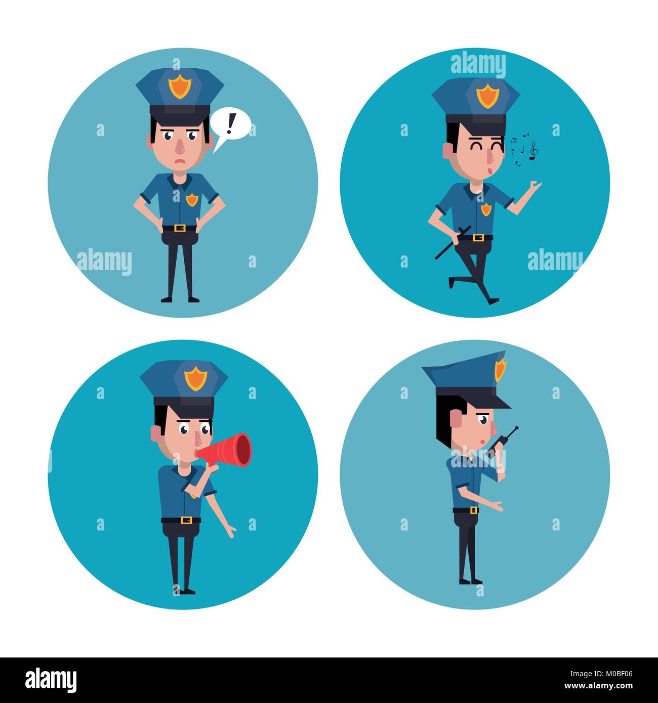 Police officer icons cartoon Stock Vector Image & Art - Alamy