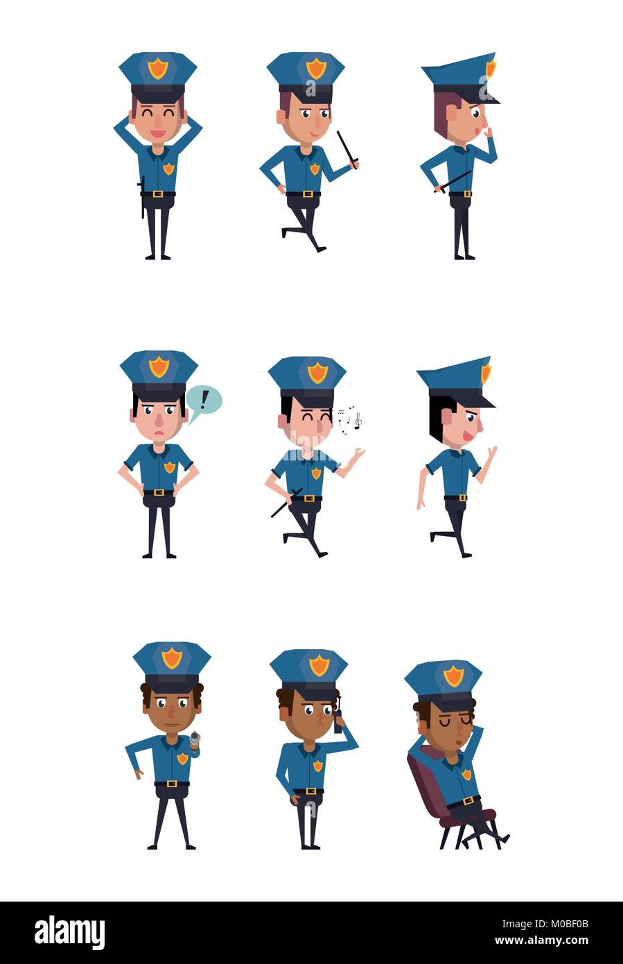 Police officer icons cartoon Stock Vector Image & Art - Alamy