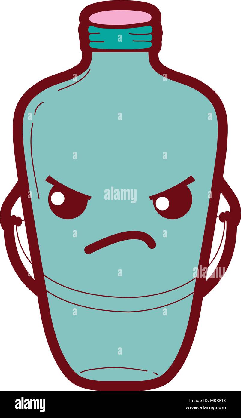line color angry mason jar kawaii with wire handle Stock Vector Image ...