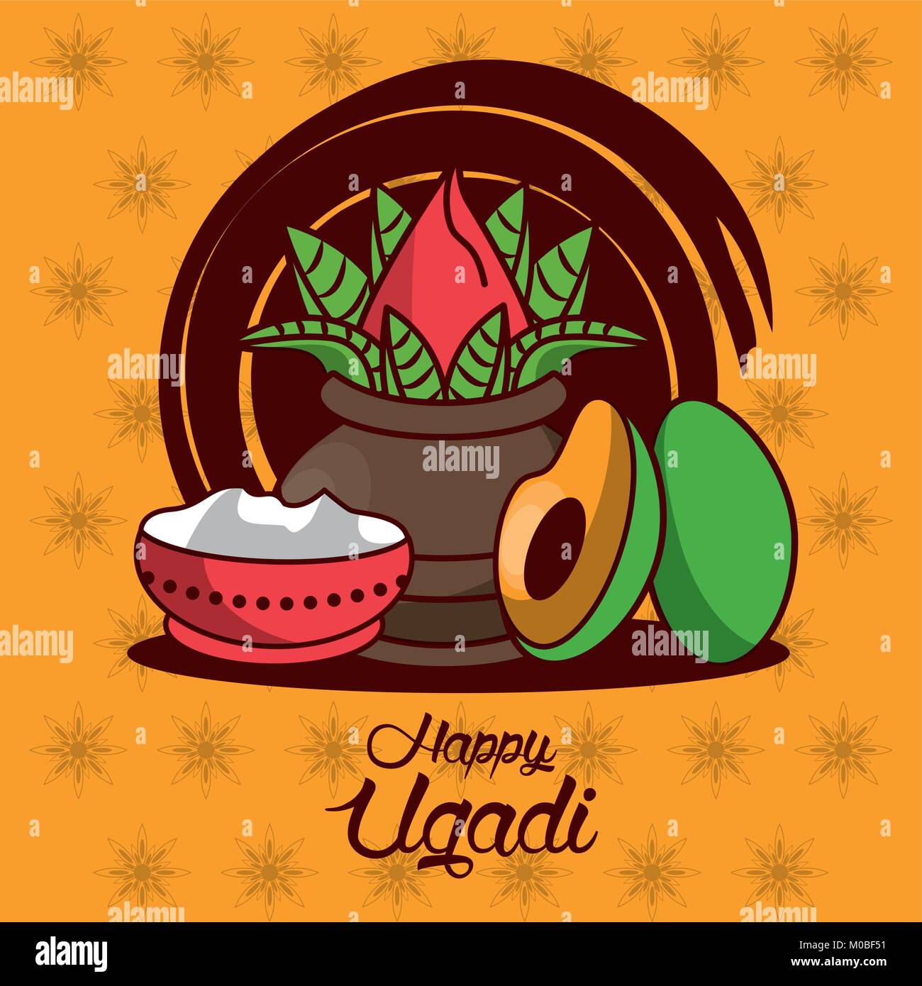 Happy ugadi design Stock Vector Image & Art - Alamy