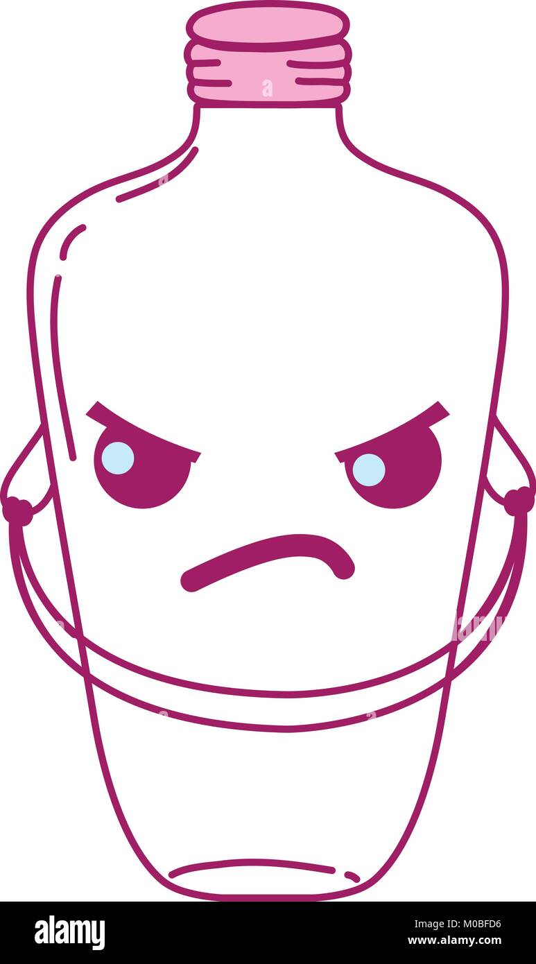 full color angry mason jar kawaii with wire handle Stock Vector Image ...