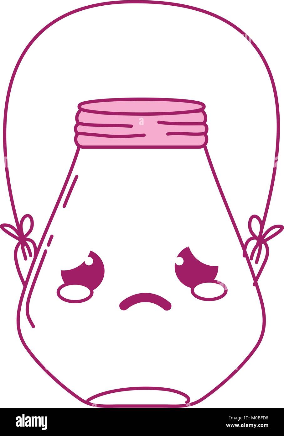 full color crying mason jar kawaii with wire handle Stock Vector Image ...