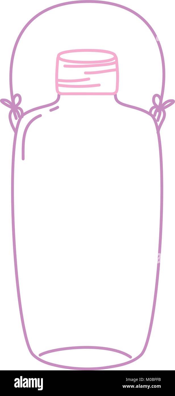 color line long mason jar with wire handle style Stock Vector Image ...